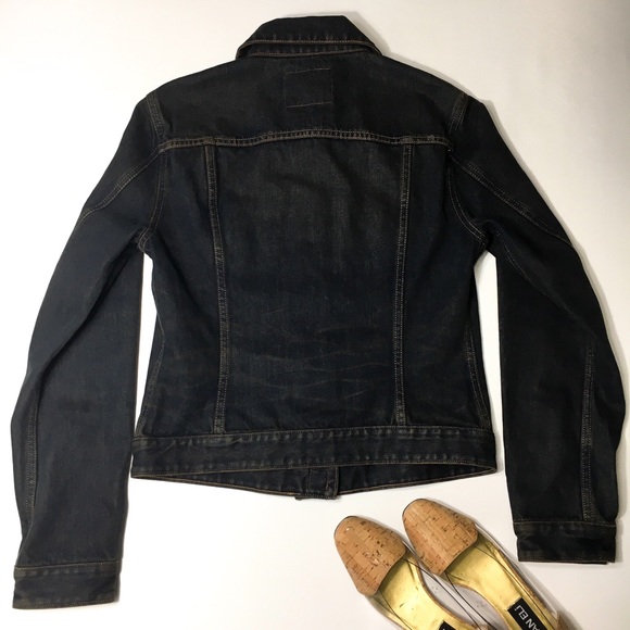 Sisley | Jackets & Coats | Sisley Italian Jean Denim Jacket With Velcro ...